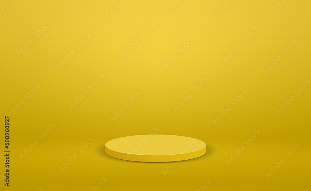 Abstract luxury blur yellow gradient with stage, used as background ...