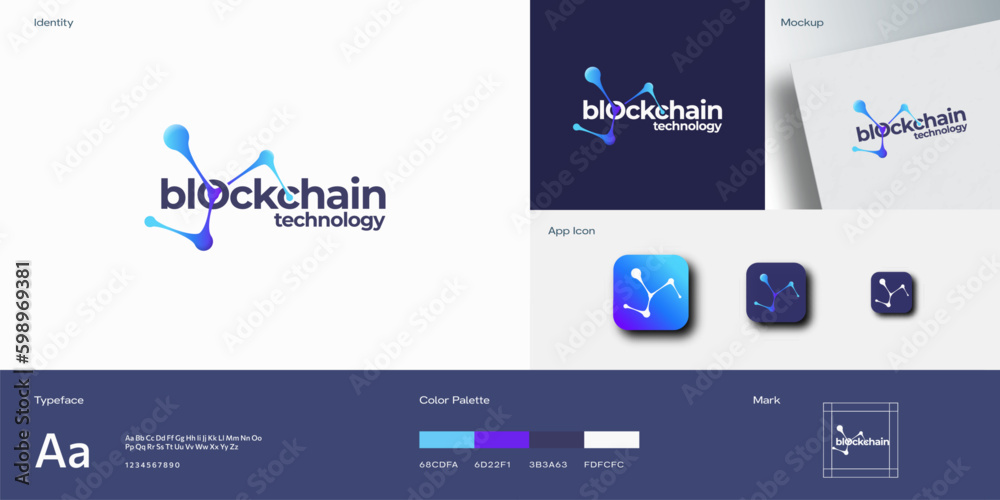 Blockchain Technology Absrtract Vector Sign, Symbol Logo Template ...