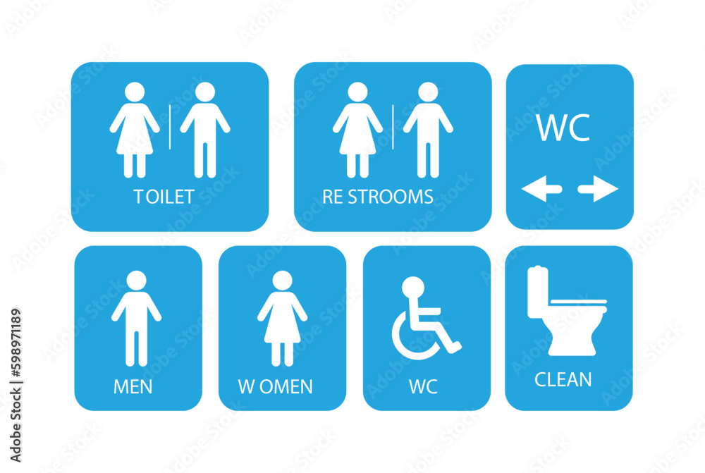 toilet signs. set toilet signs illustration vector. Stock Vector ...
