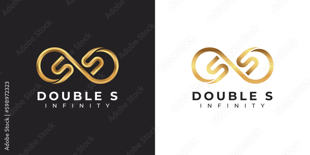 Letter S Infinity Logo design and Gold Elegant Luxury symbol for ...