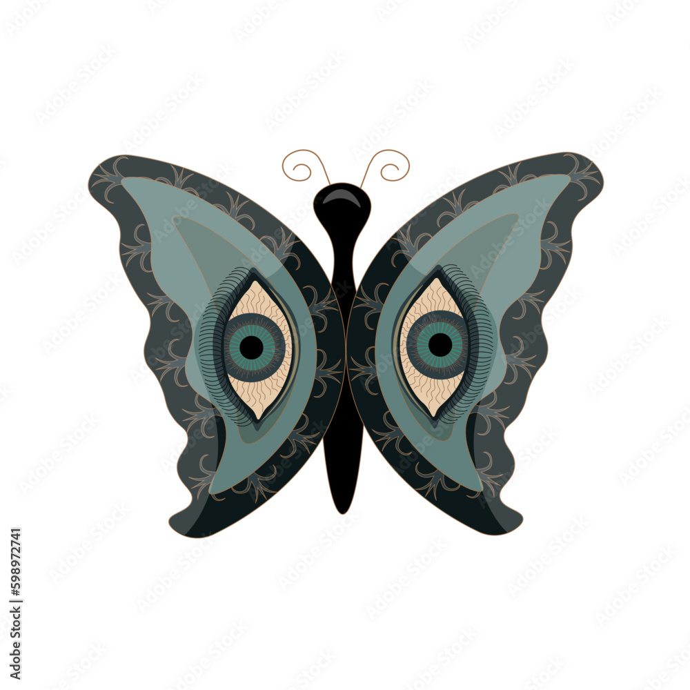 Mandala Butterfly isolated on Transparent background. Mandala Eye ...