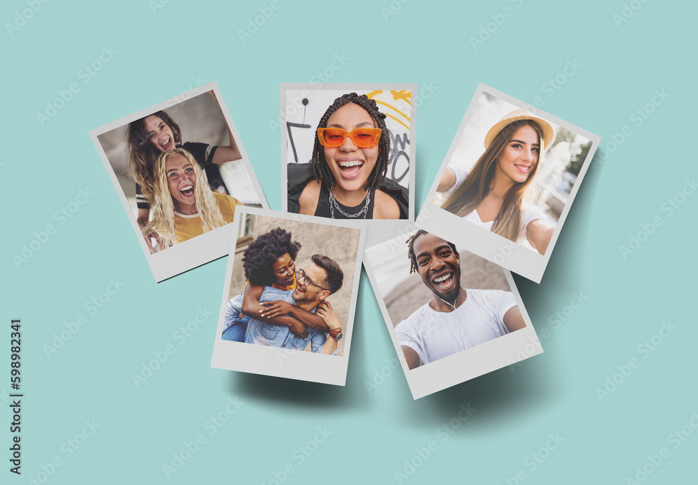 Set Snapshots Mockup Stock Template | Adobe Stock
