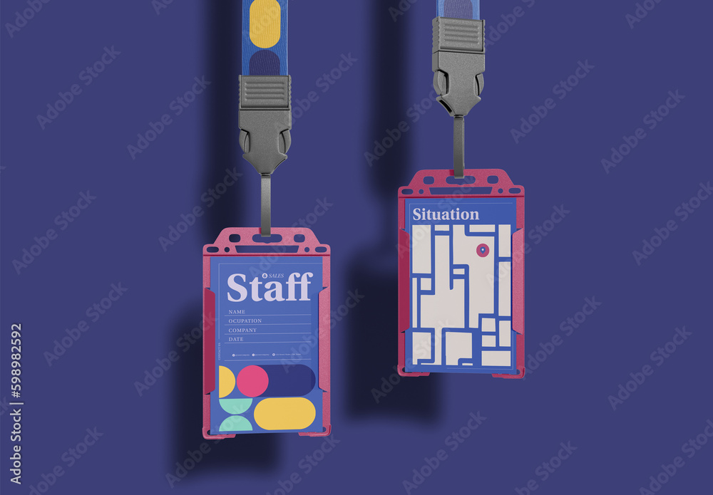 Set ID Card Holder Mockup Stock Template | Adobe Stock