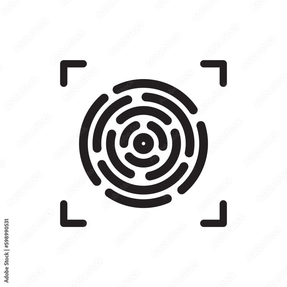 Scan vector icon. Fingerprint vector icon. Finger print flat sign ...