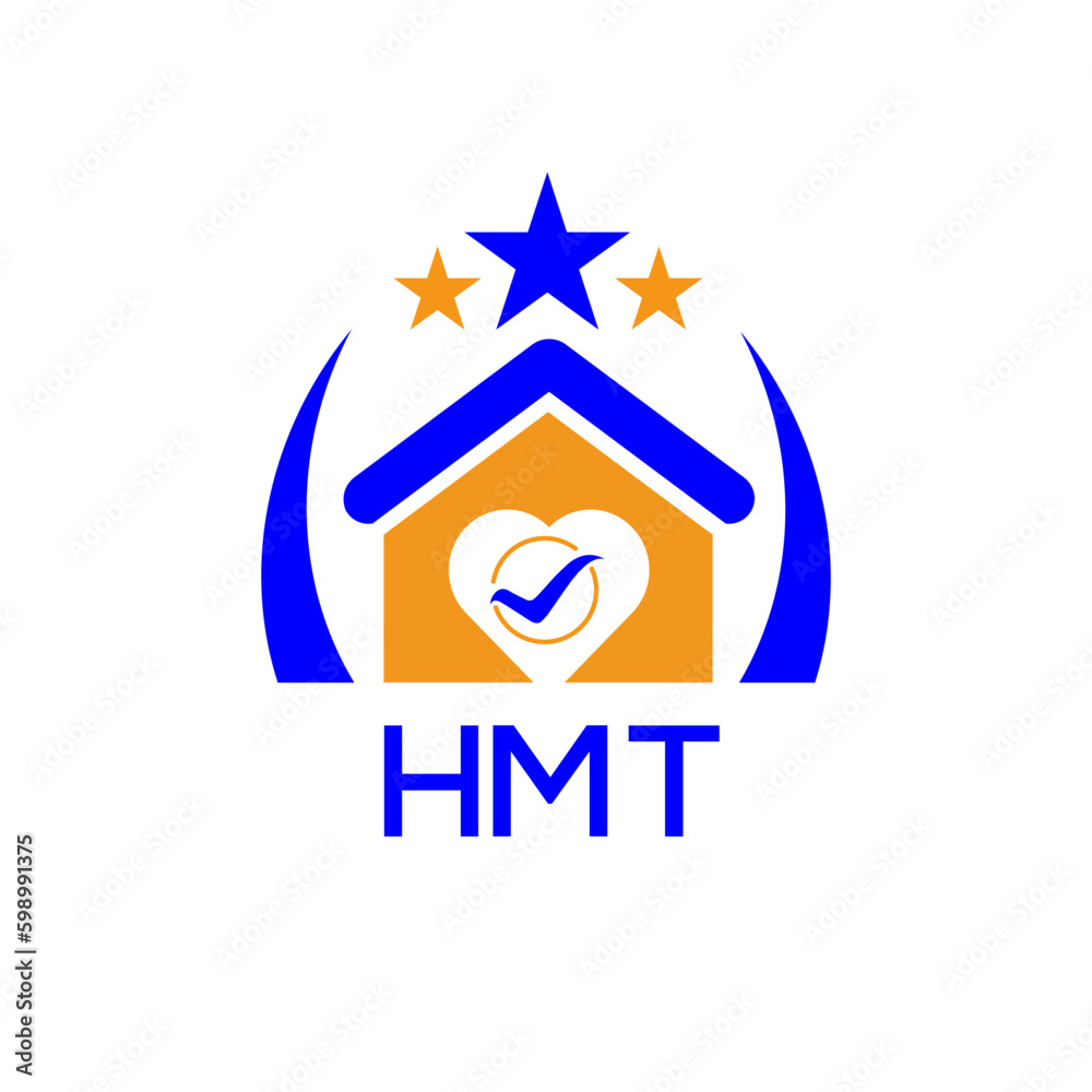 HMT House logo Letter logo and star icon. Blue vector image on white ...