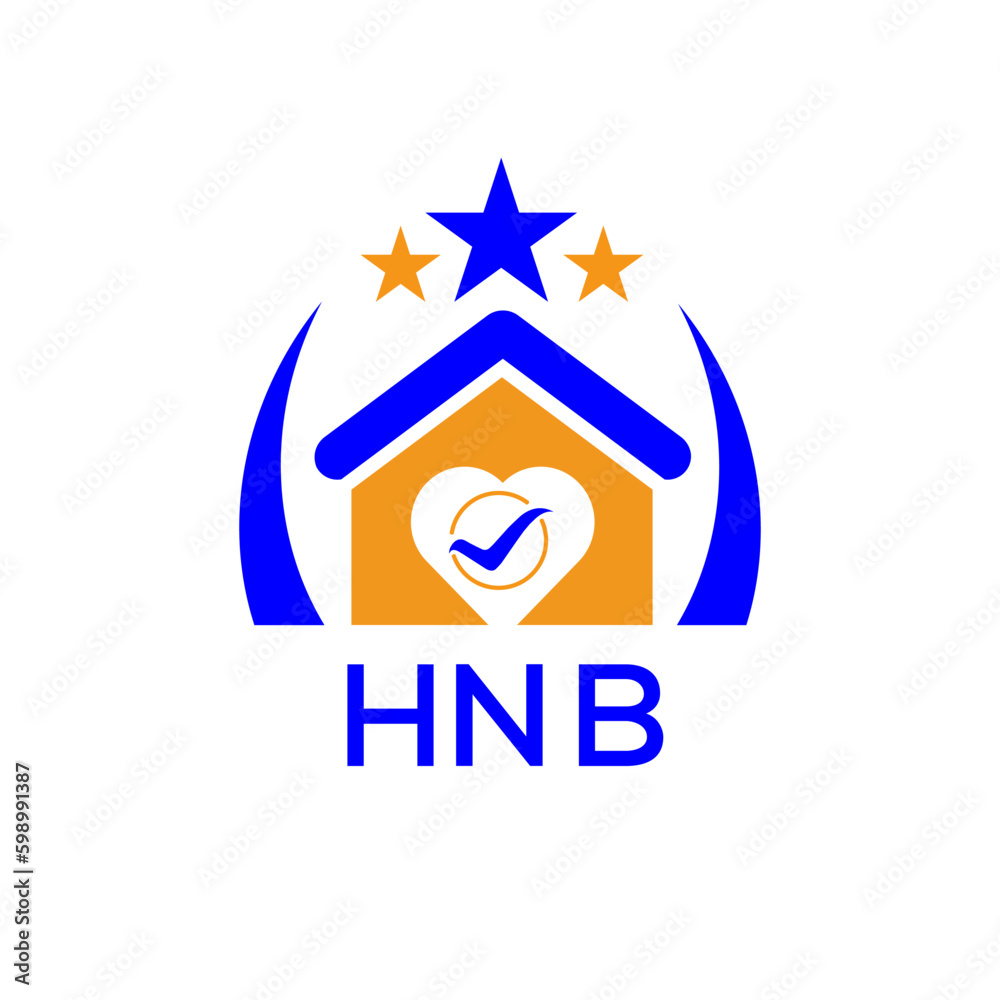 HNB House logo Letter logo and star icon. Blue vector image on white ...