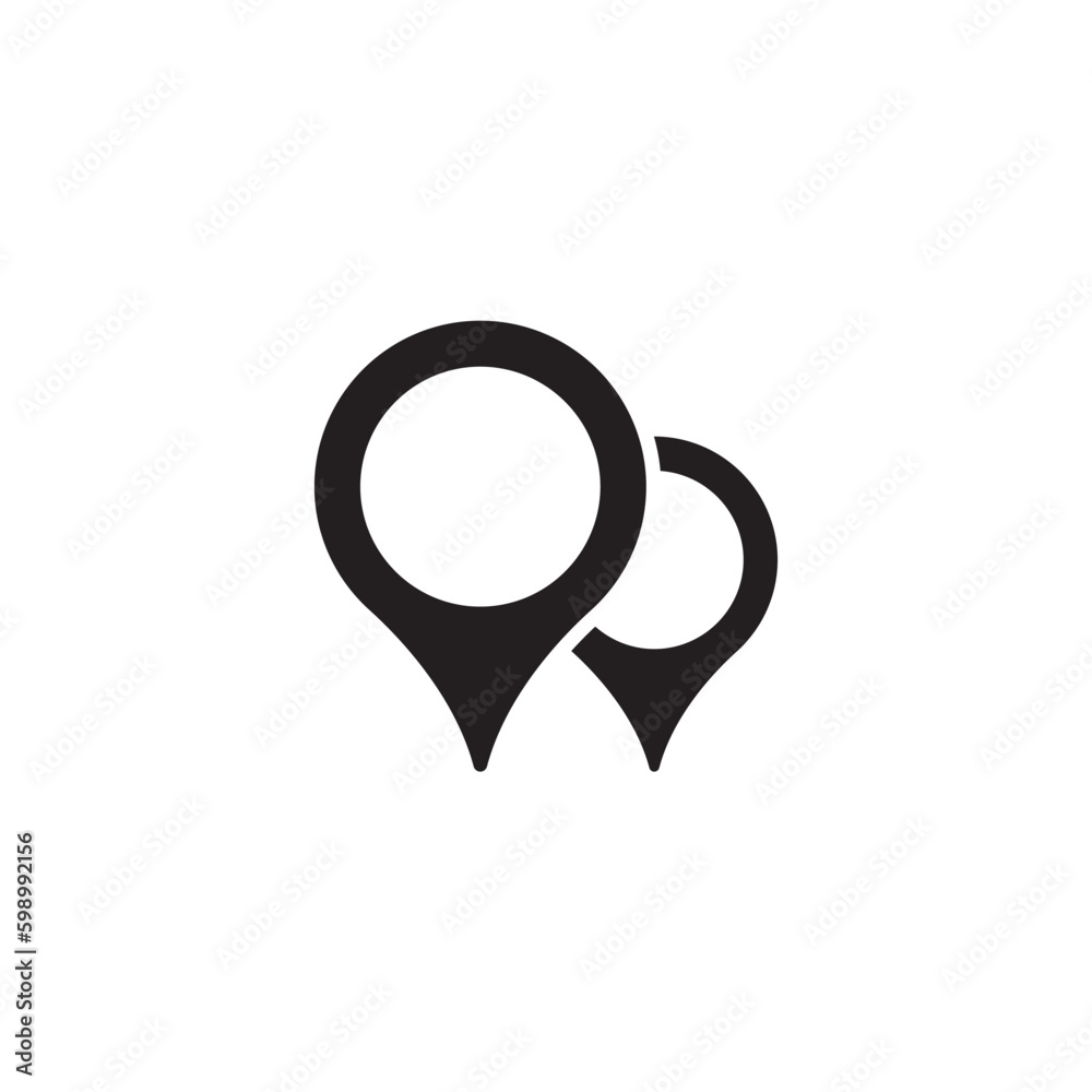 Destination point vector icon. Location in map tag flat sign design ...