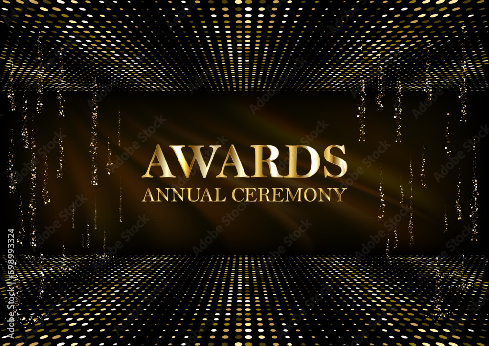 Award nomination, gold glitter text vector illustration. Stock Vector ...