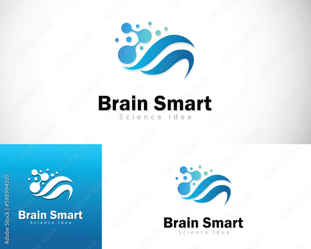 brain smart tech logo creative molecule connect design concept modern ...