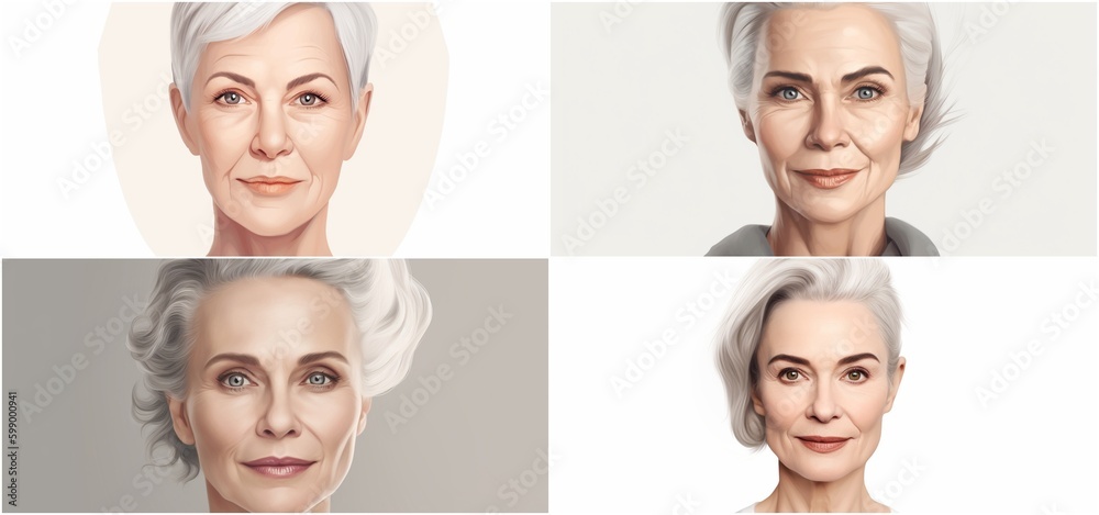 Beautiful illustrations of mature women in the 50s age group ...