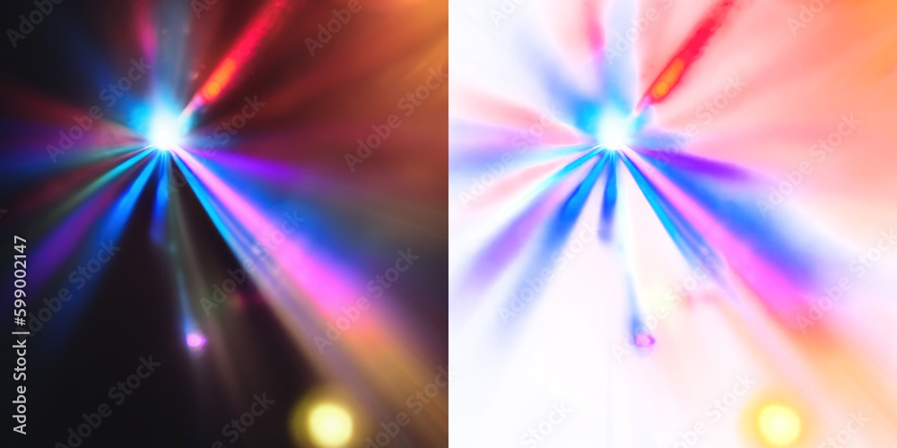 Neon light leak, lens flare and prism overlay. Great as Graphic ...