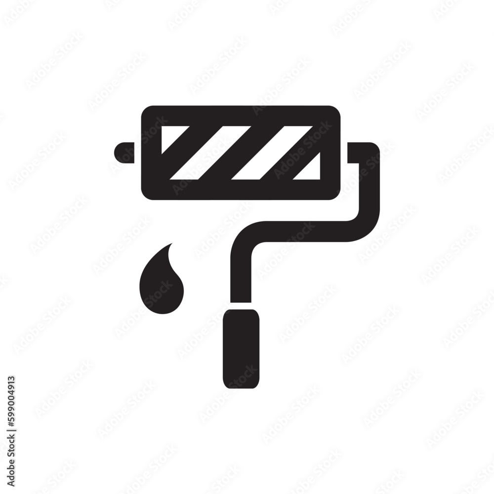 Paint roll vector icon. Paint roller flat sign design. Paint roller ...