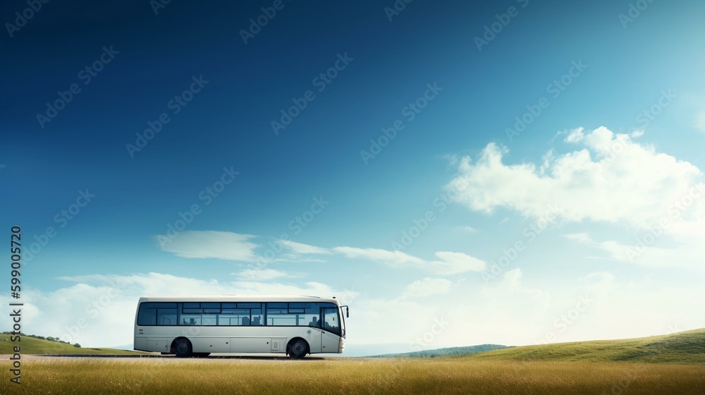 blue sky and clouds with travel bus background desktop wallpaper ...