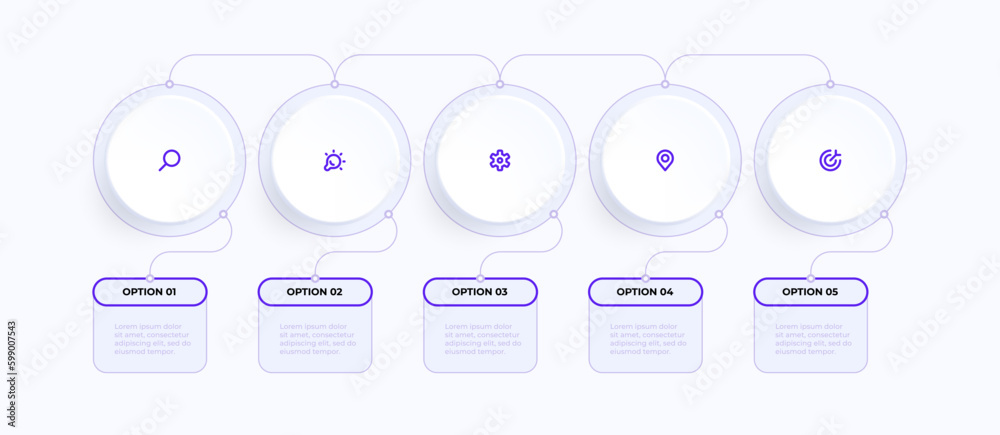 Infographic design template 5 steps. Aesthetics business concept banner ...