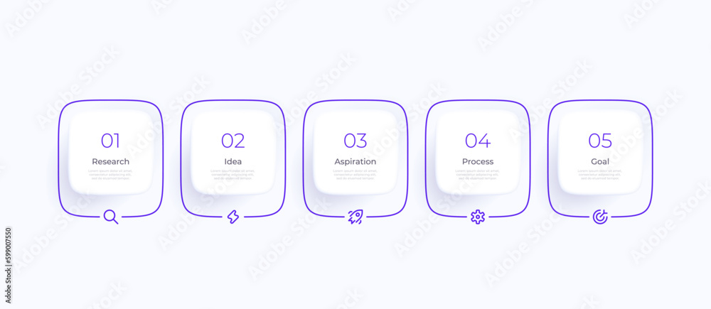Infographic design template 5 steps. Aesthetics business concept ...