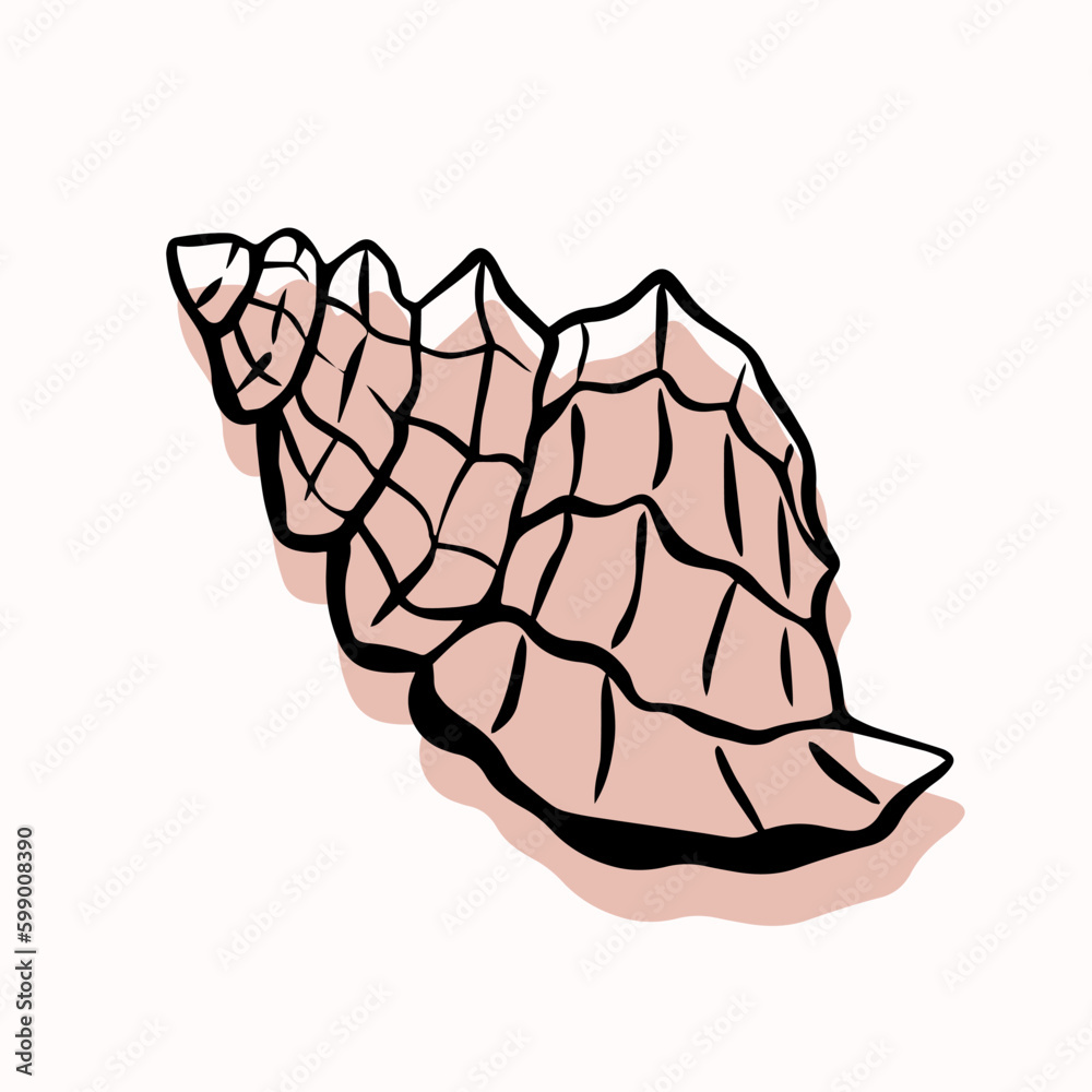 Clam Shell Outline Tattoo