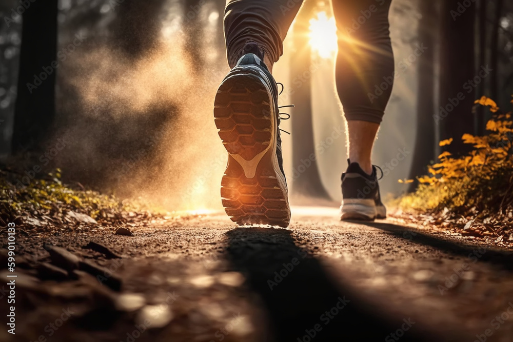 Running outdoors in nature concept created with ai generative ...