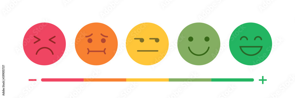 Satisfaction Rating, Sad and Happy Mood Icons, Different mood emoji ...