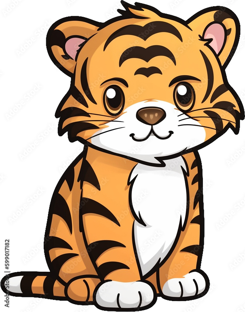 Cartoon Tiger, Toon Tiger, Cute Tiger, Tiger Clipart, Generative AI ...