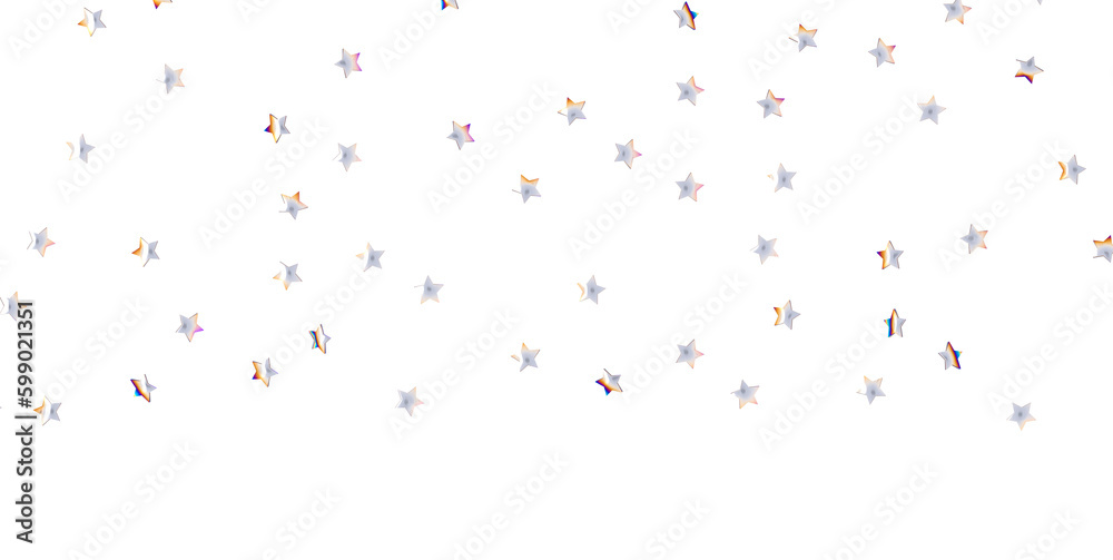Silver Stars Confetti Rain Festive Holiday Background Vector Silver