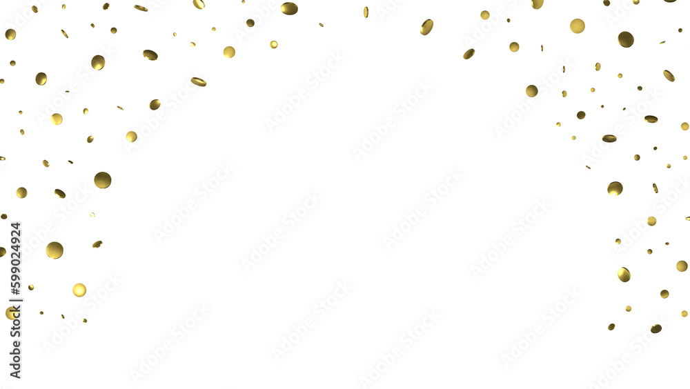 Gold confetti background, isolated on transparent background Stock ...