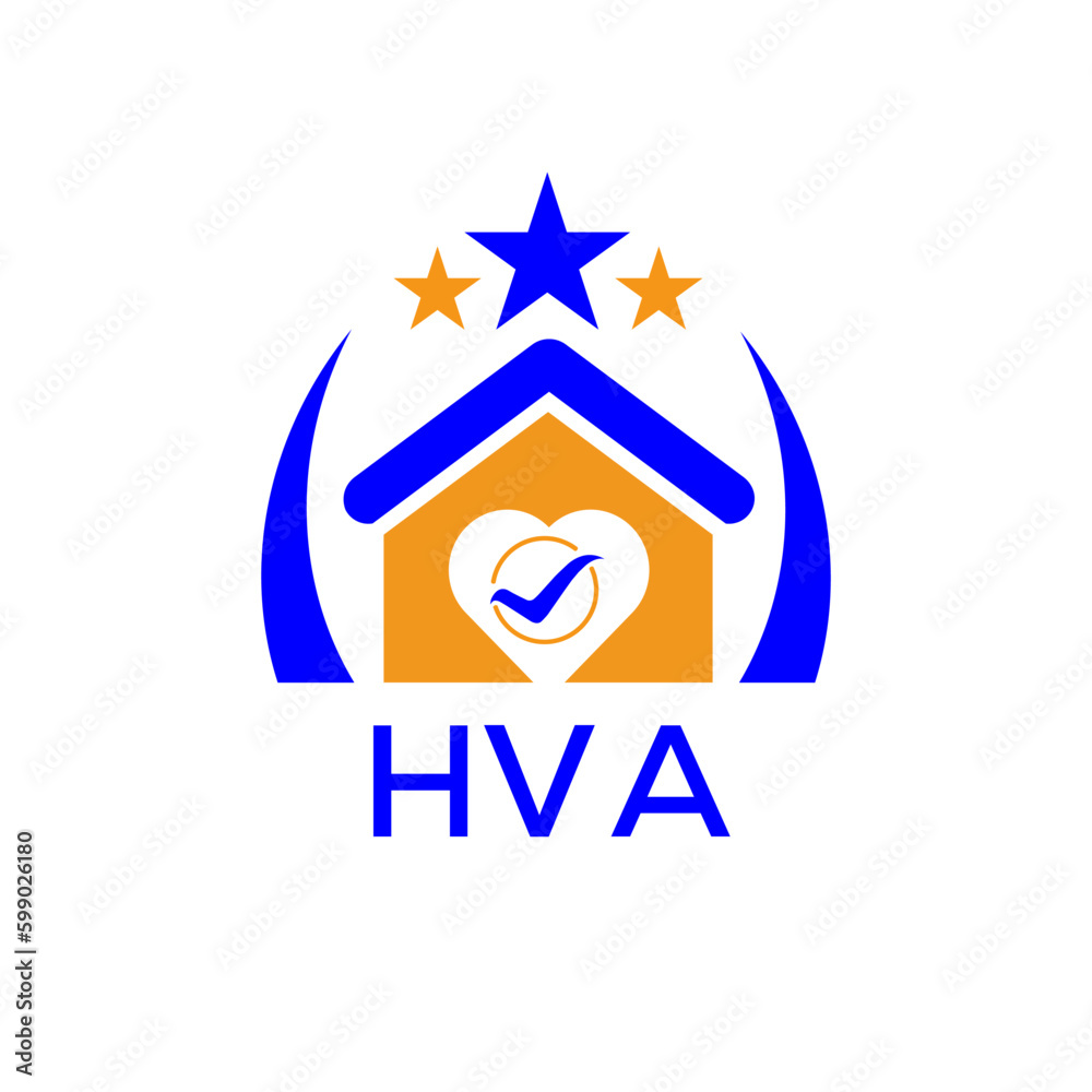 Vecteur Stock HVA House logo Letter logo and star icon. Blue vector ...