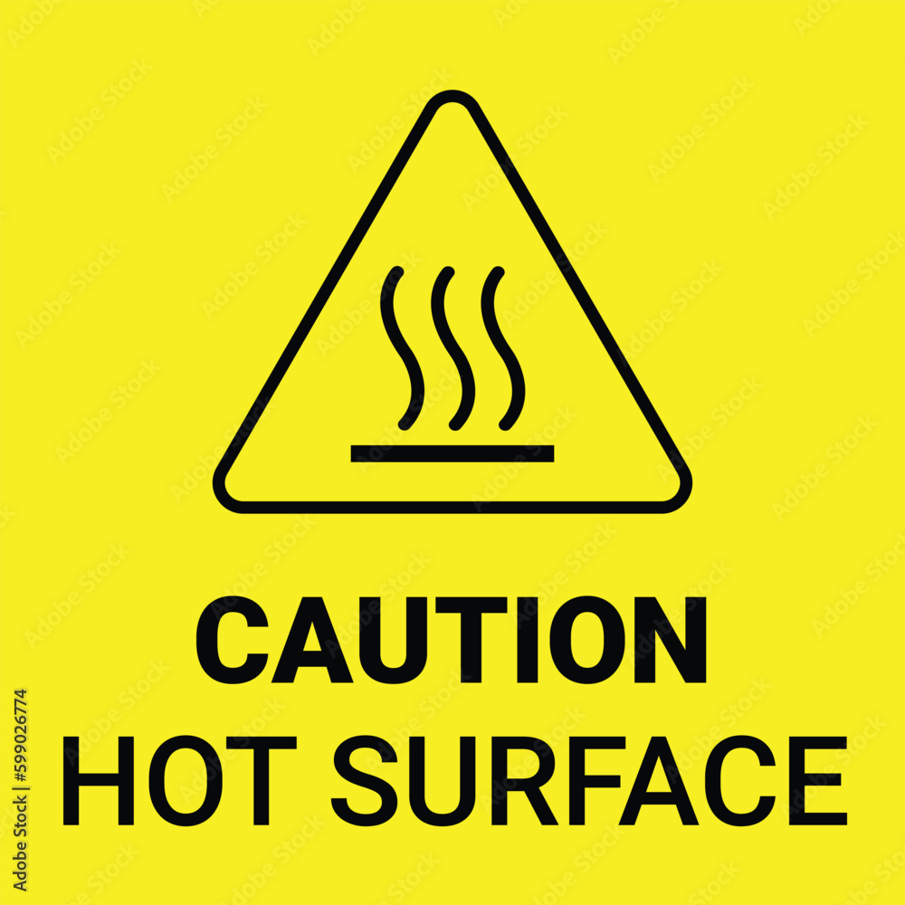 Hot Surface Symbol Sign, Vector Illustration Stock Vector | Adobe Stock