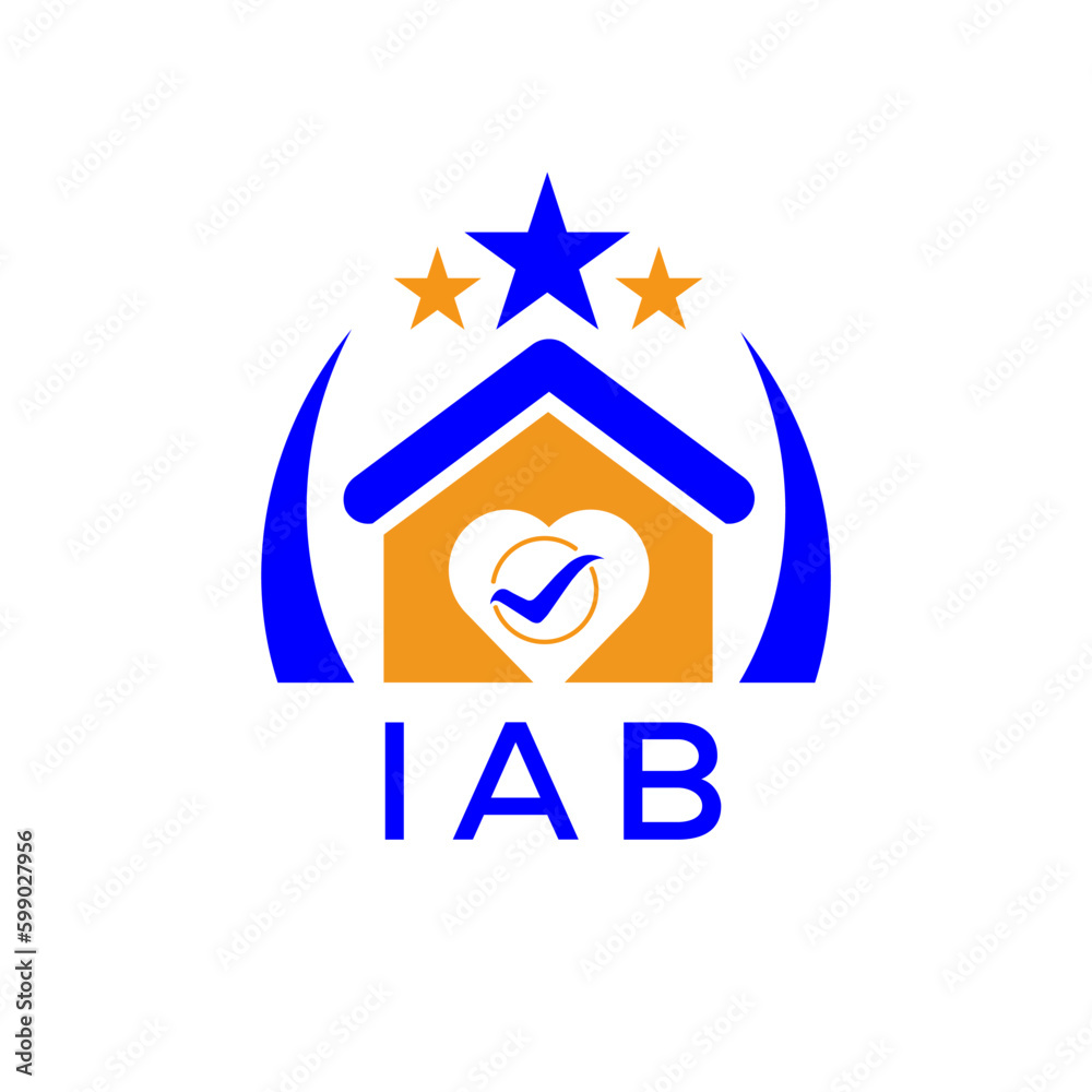 IAB House logo Letter logo and star icon. Blue vector image on white ...