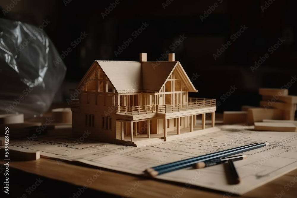 The design and model of the house, a good picture for advertising Stock ...