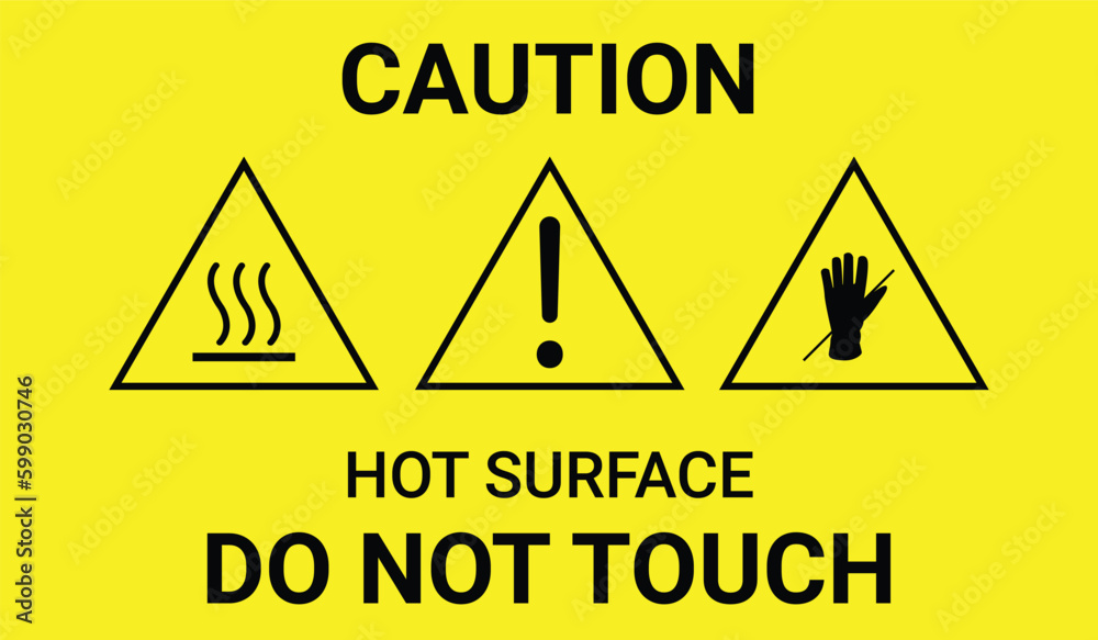 Caution Hot Surface Symbol Sign, Vector Illustration Stock Vector ...