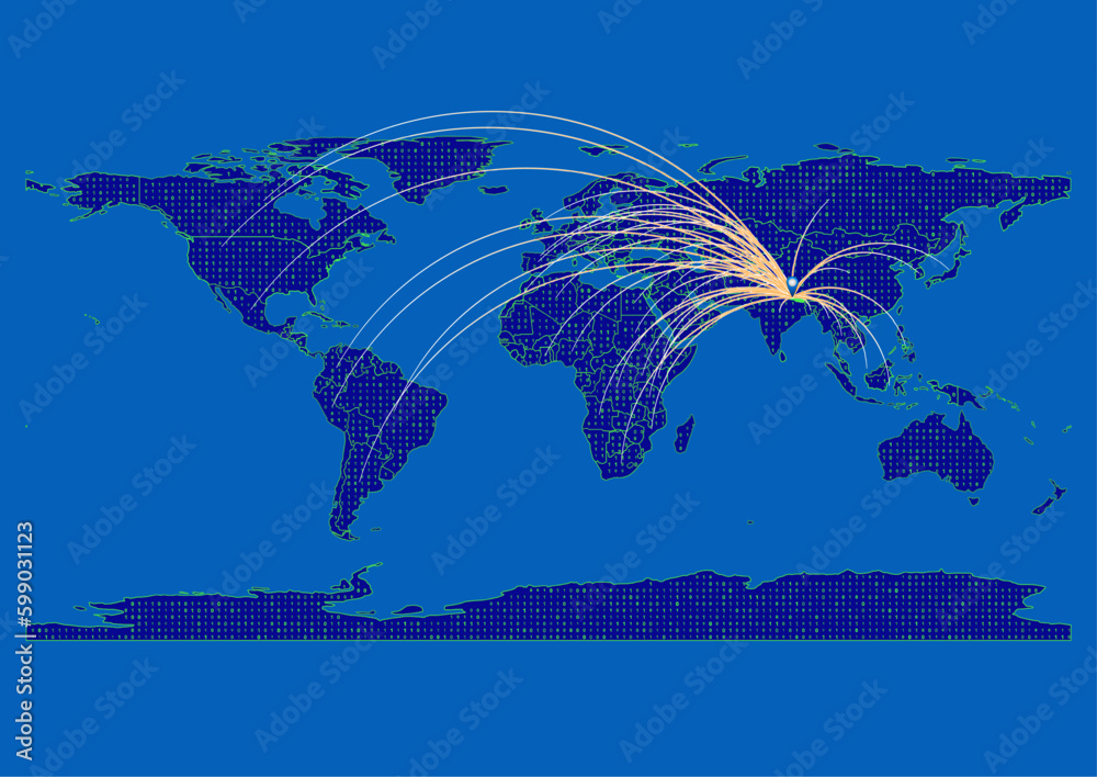 Vector Nepal map, map of Nepal for emphasizing export, technology ...