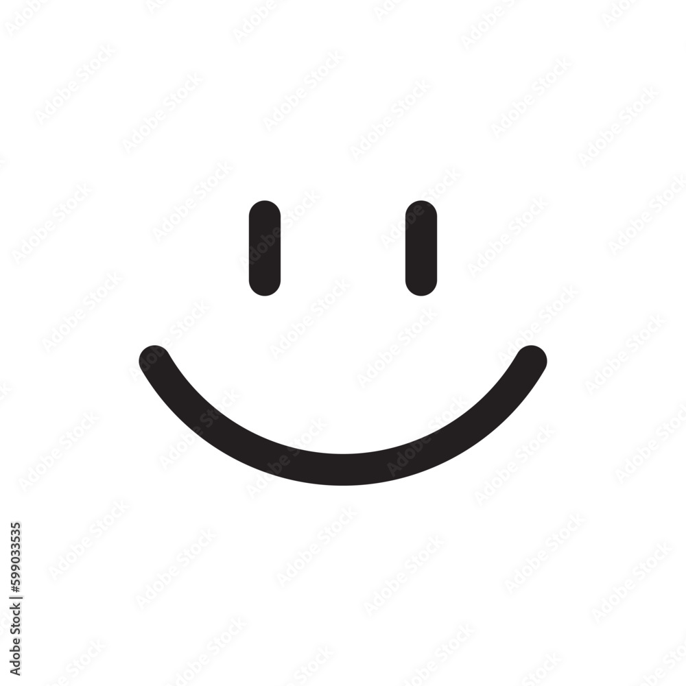 Smile vector icon. Emoji icon. Happy smile flat sign design. Smile face ...