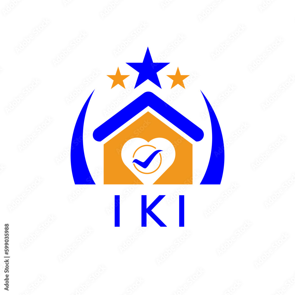 IKI House logo Letter logo and star icon. Blue vector image on white ...