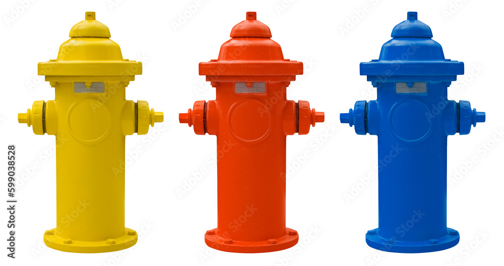 Set of fire hydrants on a transparent background. isolated object ...