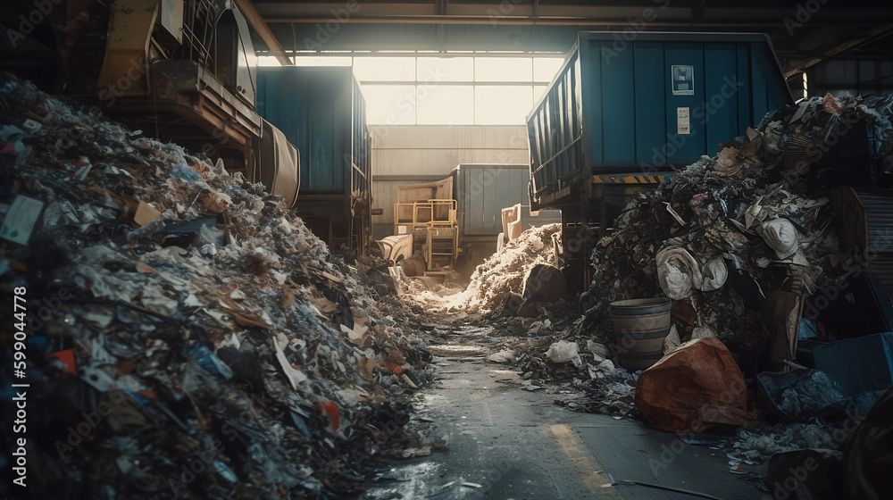 Waste Reduction: A Recycling Center Sorting Out Different Materials for ...