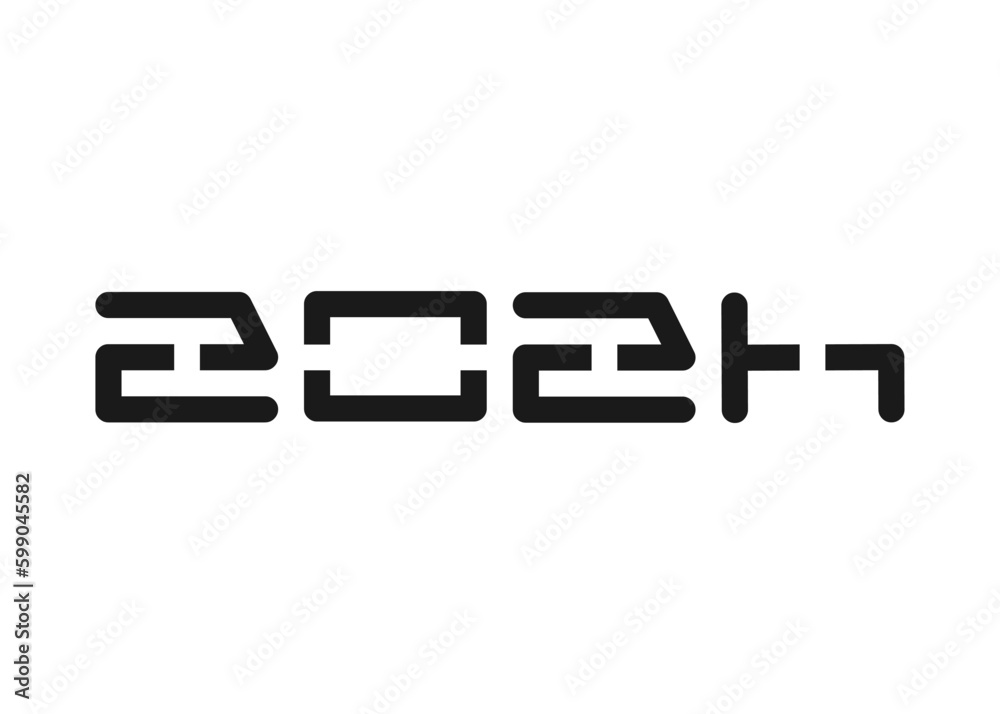 Vector design template for number 2024 in tech style. The illustration ...