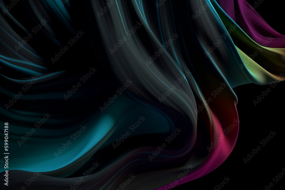 Dark Black Matte Cloth With Gradient Cathode Ray Display Rgb Color Displacement Chromatic