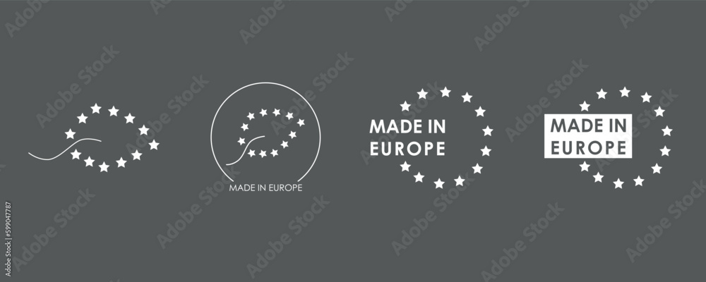 Made in Europe logo pack. Vector stock graphic illustration set ...