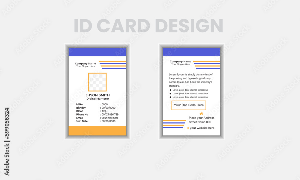 Póster professional corporate id card template, clean id card design ...