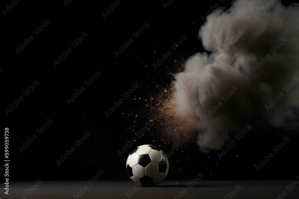 dynamic illustration of soccer ball being kicked off, concept for kick ...