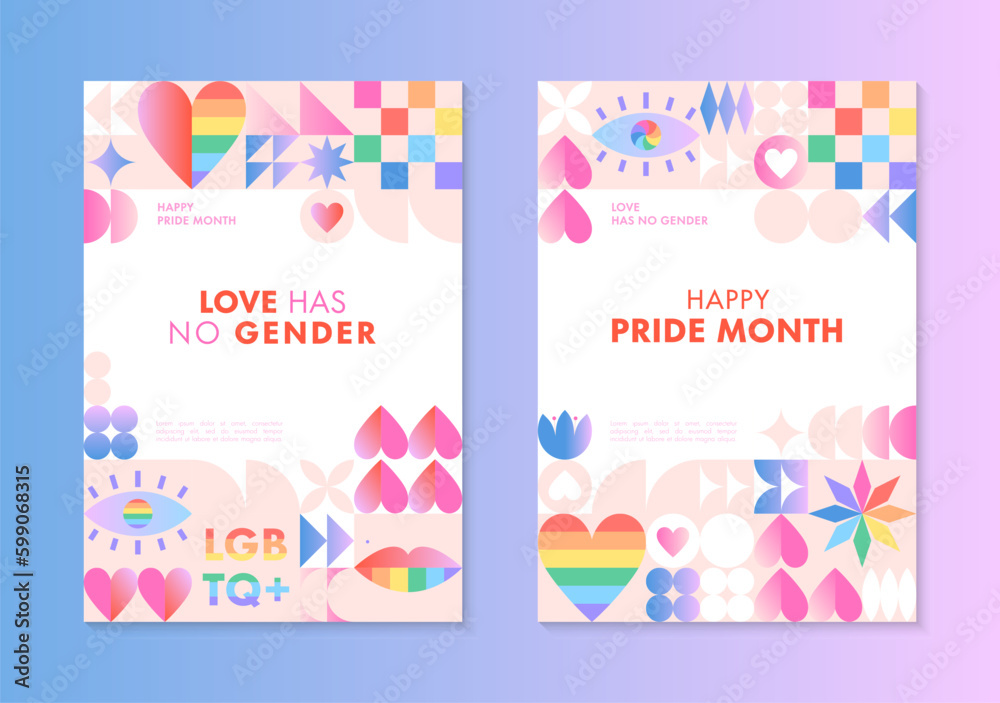 Vektorová grafika „Pride month posters templates.LGBTQ+ community ...