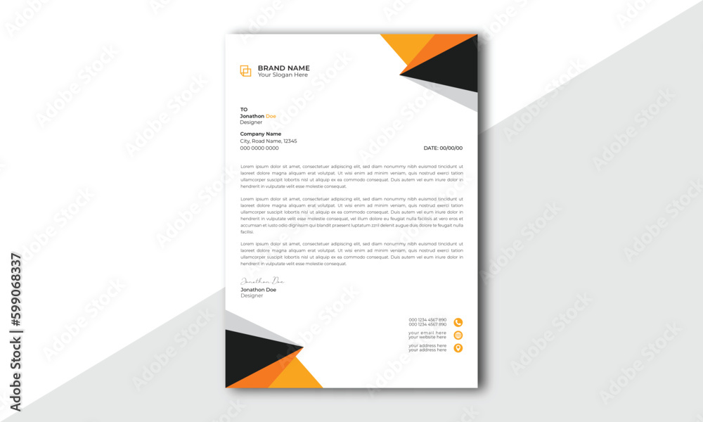 abstract letterhead Design modern Business letterhead design template ...