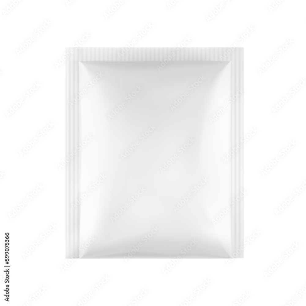 Realistic sachet mockup. Front view. Vector illustration isolated on ...