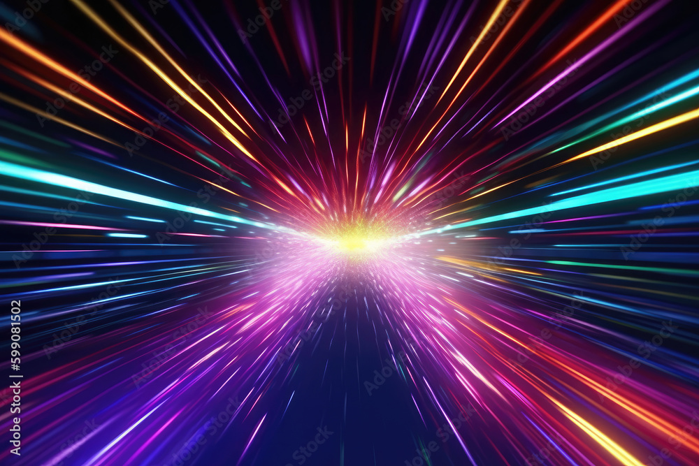 Hyperjump: A Neon Space Odyssey. Generative Ai Stock Illustration ...