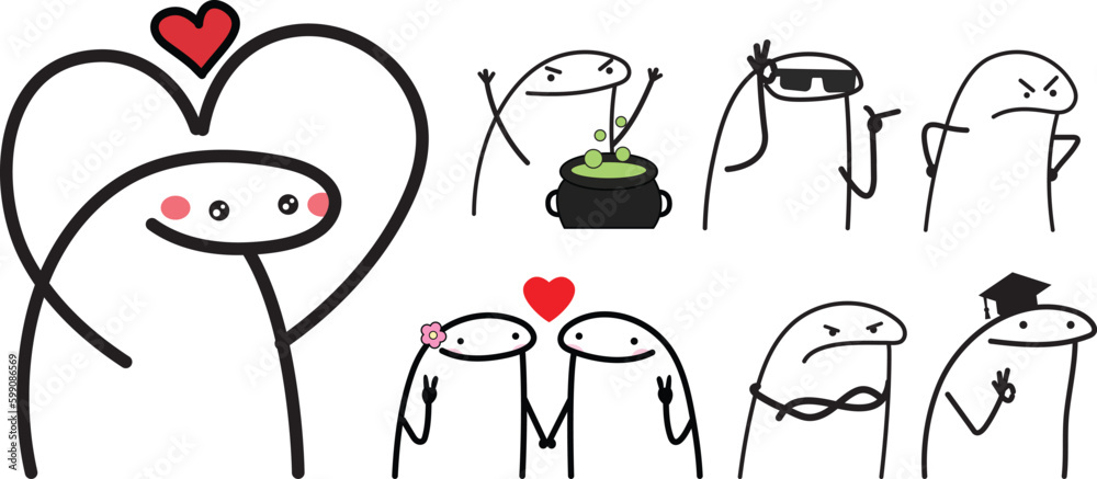 Naklejka Flork. Flork editable vector. Comic drawing eps. Flork meme ...