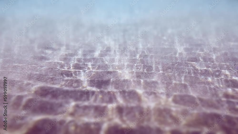 Underwater sandy sea bottom. Water Waves Mixing the sand. Stretch of ...