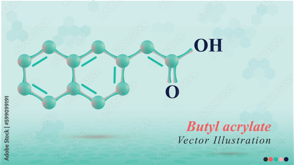 Butyl Acrylate molecule structure vector illustration easy to use and ...