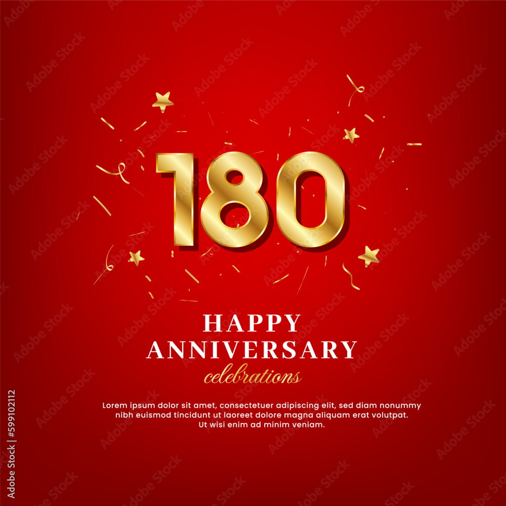 180 years of golden numbers, anniversary celebrating text, and ...