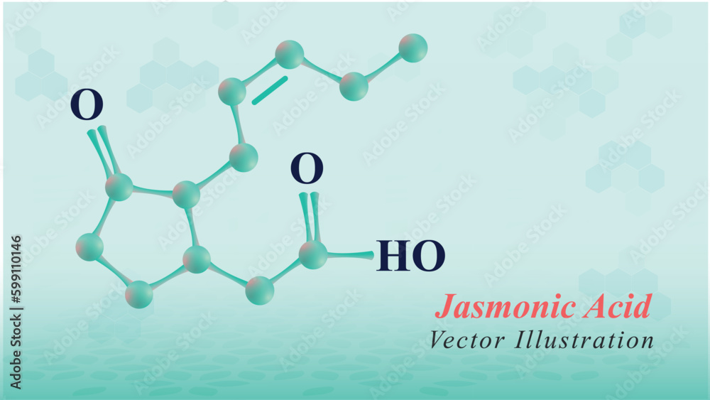 Jasmonic Acid structure chemical vector illustration Stock Vector ...