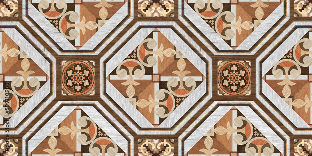 Seamless barber shop pattern illustration. Colorful texture of wood use ...